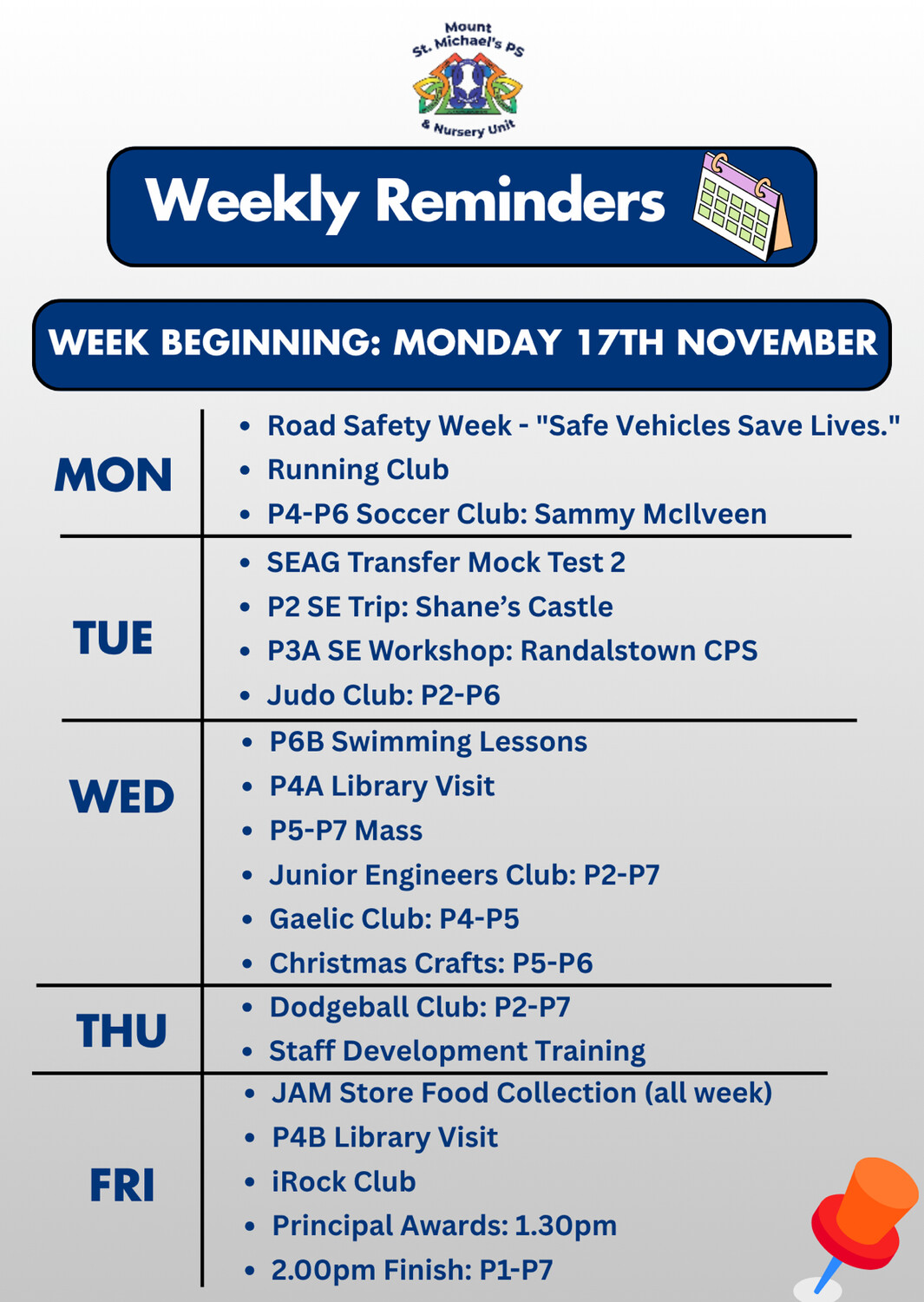 🗓️ WEEKLY REMINDERS